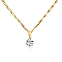 OROLINO Halskette Gold 585 zweifarbig 42/45cm lang mit Brillant 0,006ct.