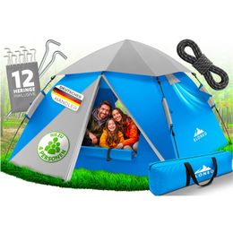 ELONEO Wurfzelt, 2-4 Personen Pop Up Zelt wasserdichtes Campingzelt schnellaufbau Zelt, Blau/Grau