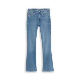 Tom Tailor Denim Damen TTAVA FLARED Jeans mit Stretch, blau, Uni, Gr. 28/32