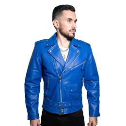 Schwarze Brando-Jacke aus Rindsleder f&uuml;r Herren &ndash; Venedig