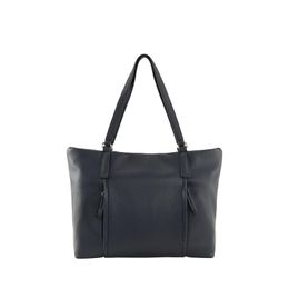 Tom Tailor Damen TTBECA L Shopper mit Rei&szlig;verschluss-Details, blau, Uni, Gr. ONESIZE