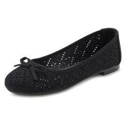 Lascana Ballerina, Schwarz, Gr. 42, Damen, Ballerinas, Material: Leder