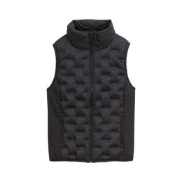 Tom Tailor Damen Lightweight Steppweste mit Stehkragen, schwarz, Uni, Gr. XS