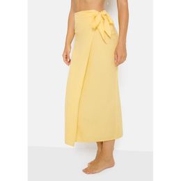 LSCN BY LASCANA Wickelrock gelb Gr. 44 f&uuml;r Damen. Figurbetont