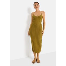 LSCN BY LASCANA Strickkleid mehrfarbig Gr. 38 f&uuml;r Damen. Mit V-Ausschnitt. Figurbetont. Nachhaltig.