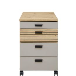 Pharao24.de Rollcontainer Anstellcontainer in Grau und Wildeichefarben