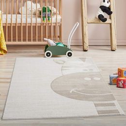 Kinderteppich Carpet City "MARA715", beige (creme), B:160cm H:11mm L:230cm, Obermaterial: 70% Polypropylen, 30% Polyester, Teppiche, Kinderteppich, Kinderzimmer, Kurzflor,robust,Tiere, Spielzimmer