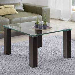Pharao24.de Couchtisch Beistelltisch in quadratischer Form mit Vierfu&szlig;gestell