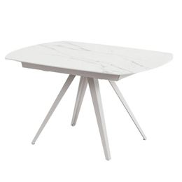 Pharao24.de Ausziehtisch Esszimmertisch in Marmor Optik und modernem Design