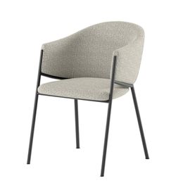Pharao24.de Esstisch St&uuml;hle Stuhl Esszimmer aus Boucle Stoff mit Gestell aus Metall (2er Set)