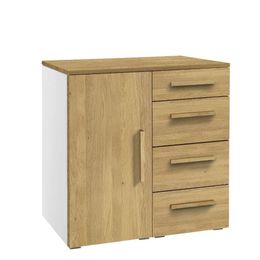 Pharao24.de Garderobenkommode Flurkommode 1 t&uuml;rig mit Holzgriffen