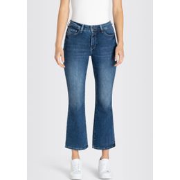3/4-Jeans MAC "Dream Kick", Damen, Gr. 42, L&auml;nge 27, blau (dk blau washed), Denim/Jeans, Obermaterial: 93% Baumwolle, 5% Elastomultiester, 2% Elasthan, figurbetont 3/4-L&auml;nge, Jeans, Saum modisch verk&uuml;rzt und leicht ausgestellt