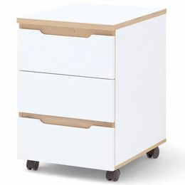 Pharao24.de Rollcontainer B&uuml;rocontainer mit Kunststoffrollen aus Holzwerkstoff