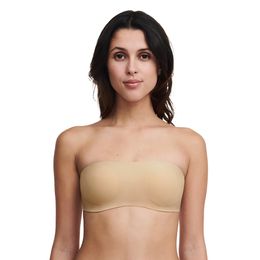 Bandeau-BH Chantelle "SOFTSTRETCH", Damen, Gr. XS/S, N-Gr, beige, Obermaterial: 80% Polyamid, 20% Elasthan, BHs Bandeau-BH, mit nicht herausnehmbaren Pads