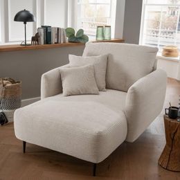 Pharao24.de Longchair Megasessel aus Cord mit Zierkissen
