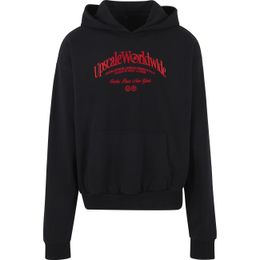 Kapuzensweatshirt "Upscale by Mister Tee Upscale World Wide Heavy Oversize Hoody", Herren, Gr. XS, schwarz, 100% Baumwolle, UPSCALE BY MISTER TEE, Rundhals, Sweatshirts
