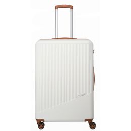 Hartschalen-Trolley Travelite "BALI Reisekoffer Hartschale", Gr. B/H/T: 51cm x 77cm x 29cm 96 l, braun (wei&szlig;, cognac), ABS, unifarben, Basic, Koffer, TSA-Schloss &ndash; robustes Reisegep&auml;ck
