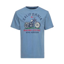 King Kerosin Herren Acid Wash T-Shirt California