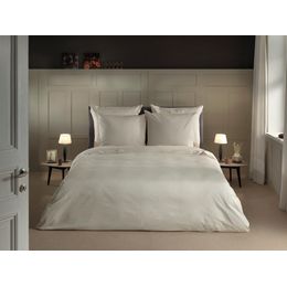 Bettw&auml;sche HECKETT & LANE "Banda", wei&szlig; (off, wei&szlig;), B/L: 155cm x 220cm, 1 Stk., 1 Stk., Mako-Satin, B/L: 80cm x 80cm, 2, Mako-Satin, Obermaterial: 100% Baumwolle, Bettw&auml;sche, Bettw&auml;sche, hochwertiges Mako-Satin, Streifen Satin, Bettw&auml;sche ab 135x200 cm.