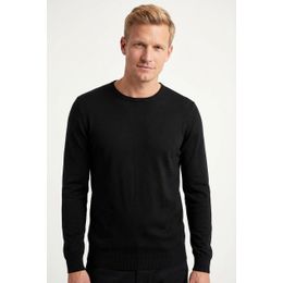 JOOP! Rundhalspullover JOOP "Denny", Herren, Gr. L, schwarz, Strick, Obermaterial: 100% Wolle, unifarben, regular fit normal, Rundhals, elastischer Bund, Pullover Rundhalspullover