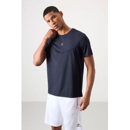Herren Solid Polyester Rundhals T-Shirt
