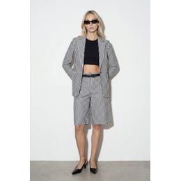 Damen Hochtaillierte Gestreifte G&uuml;rtelschnitten Shorts