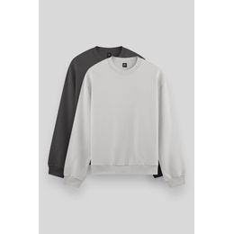 Herren Unifarben Rundhals-Sweatshirt