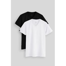 Herren Baumwolle Elastan V-Ausschnitt T-Shirt