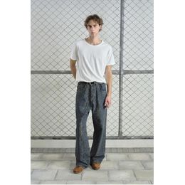 Baggy Fit Strukturierte Denim Jeans