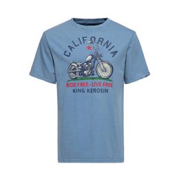 King Kerosin Herren Acid Wash T-Shirt California