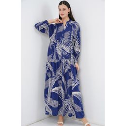 Gemustertes V-Ausschnitt Maxikleid