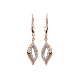 OROLINO Ohrringe 585 Gold ros&eacute; mit 28 Brillanten 0,10ct.