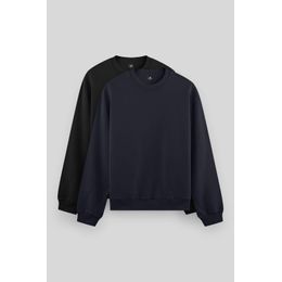 Herren Sweatshirt mit Rundhalsausschnitt ohne Muster