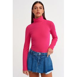 Damen Slim Fit Rollkragen-Jerseybluse