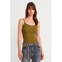 Schlankes, geripptes Baumwoll-Cami-Top