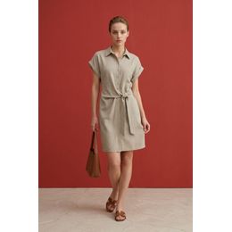 Baumwoll-Popeline Mini-Hemdkleid