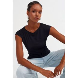 Figurbetonte Boot-Ausschnitt-Bluse