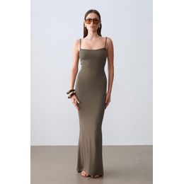 Rippendes Bodycon-Maxikleid