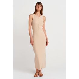 Rippstrick-Baumwollmischung &Auml;rmelloses Maxikleid