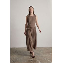 &Auml;rmelloses A-Linien-Midi-Kleid
