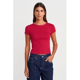 Damen Slim Fit Baumwoll-Crop-Top
