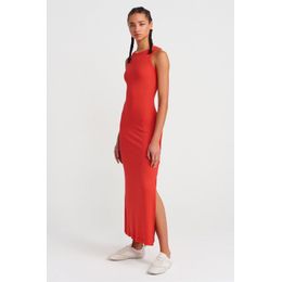 &Auml;rmelloses Bodycon-Midi-Kleid mit Schlitz
