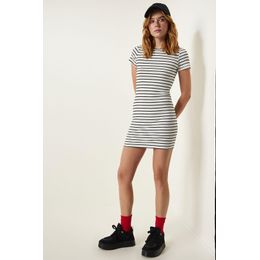 Gestreiftes Ripp-Minikleid