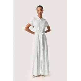 Soaked in Luxury Kleid Feminine Form Silver Blue Stroke Print blue white