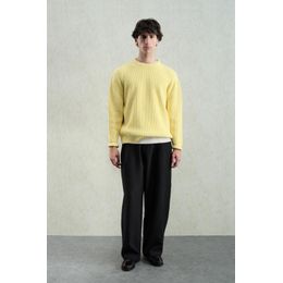 Dicker Rippstrick-Pullover mit Rundhalsausschnitt