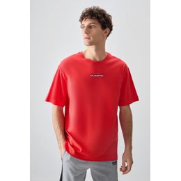 &Uuml;bergr&ouml;&szlig;en Baumwoll Crew-Neck Bedrucktes T-Shirt