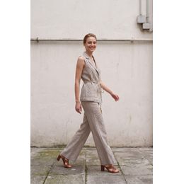 Gestreiftes &auml;rmelloses Weste und weit geschnittene Hose Set