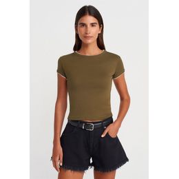 Damen Slim Fit Baumwoll-Crop-T-Shirt