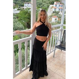 Halter-Neck Crop Top mit &uuml;berkreuztem Vorderteil