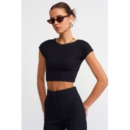 Slim Fit Crop-Jersey-Bluse